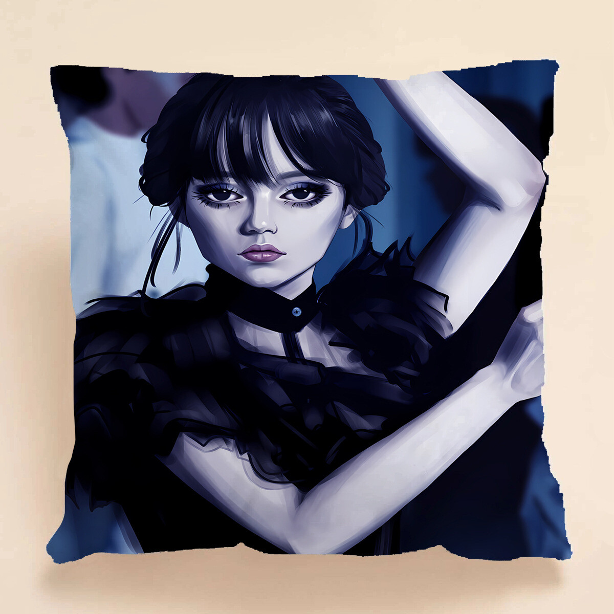 45cm Wednesday Addams Cushion Cover Throw Pillow Case Home Sofa Bed ...