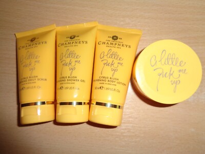NEW CHAMPNEYS CITRUS BLUSH SET - BUTTER, SHOWER, SCRUB + LOTION ...