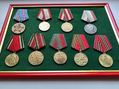 Collection ORIGINAL Veteran WW2 Set of 9 USSR Soviet Military Medal ...