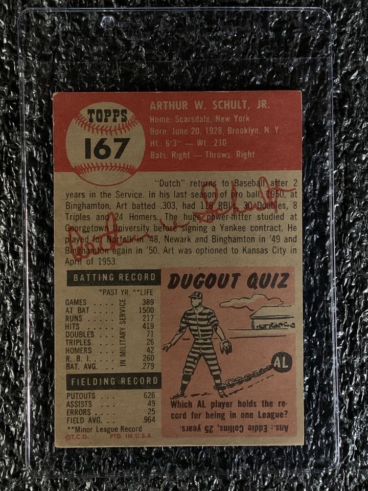 1953 Topps Baseball #167 Art Schult VG/EX | eBay
