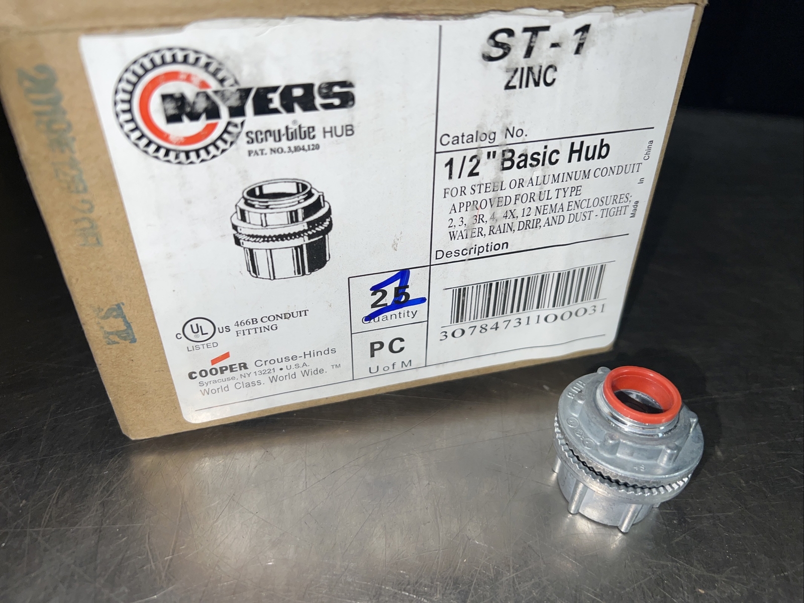 MYERS ST-1 SCRU-TITE 1/2" NPT BASIC HUB CONNECTOR Nos Surplus 1 Piece ...
