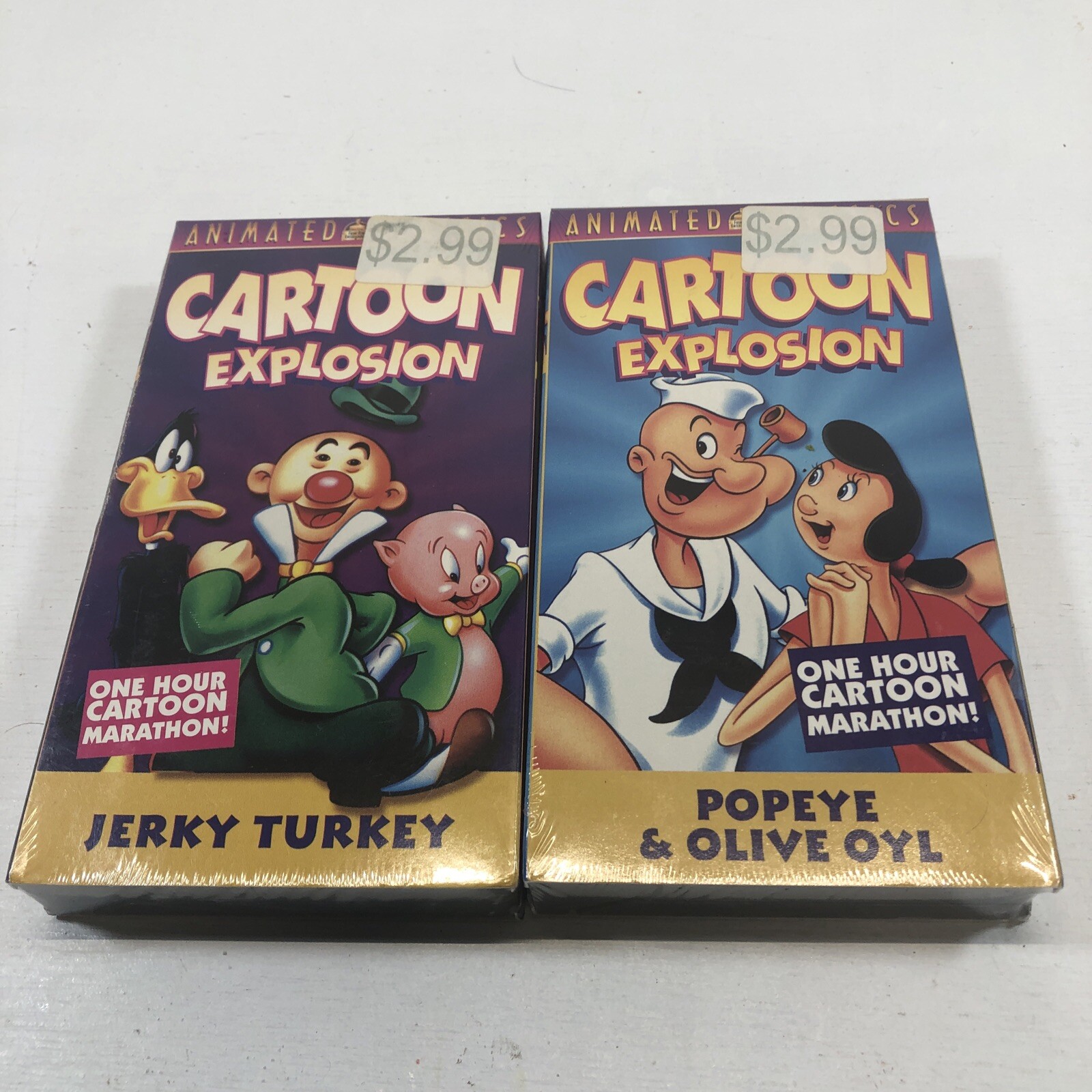 Popeye & Olive Oyl + Jerky Turkey LOT - VHS 1999 Cartoon Explosion ...