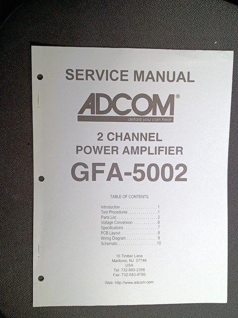 Adcom GFA-5002 Amplifier for sale online | eBay