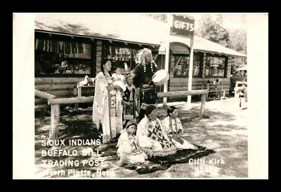 REAL PHOTO POSTCARD SIOUX INDIANS BUFFALO BILL TRADING NEBRASKA | eBay