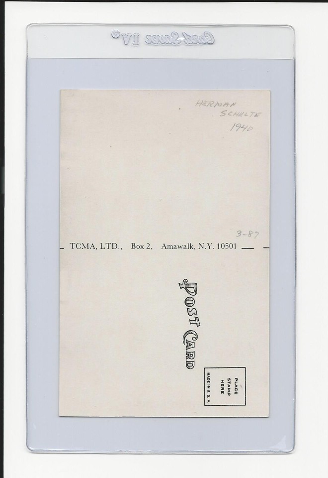 Herman "Ham" Schulte Signed Auto 3 1/2 x 5 1/2 Postcard Autograph | eBay