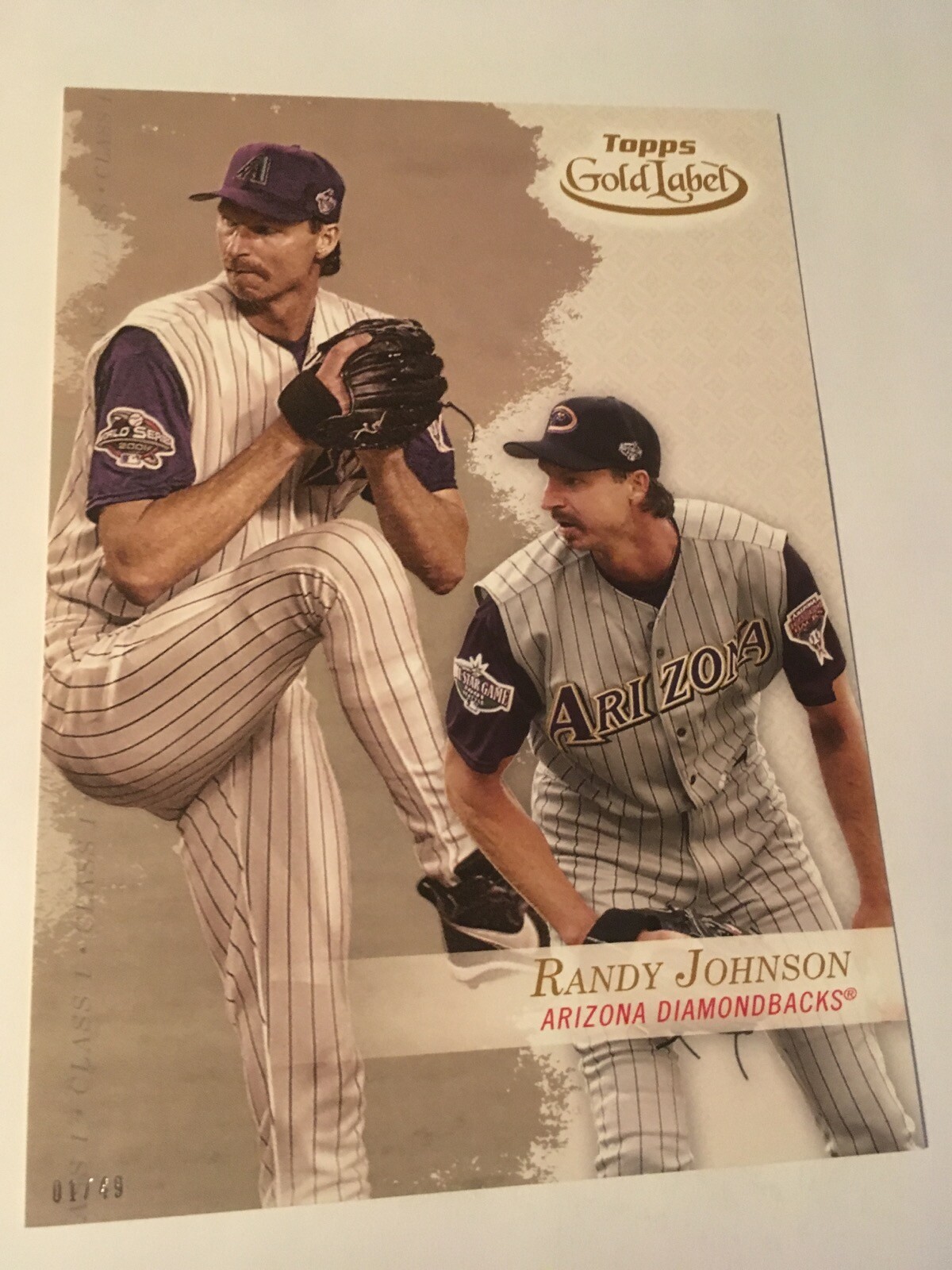 2017 Topps Gold Label Jumbo 5x7 Randy Johnson DBacks 61 #'d 01/49 Class ...