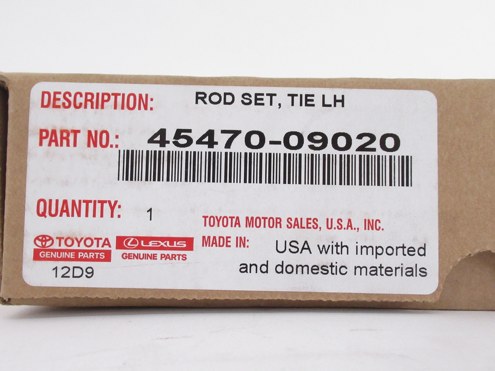 Genuine OEM Toyota 45470-09020 Driver Front Outer Tie Rod End | eBay