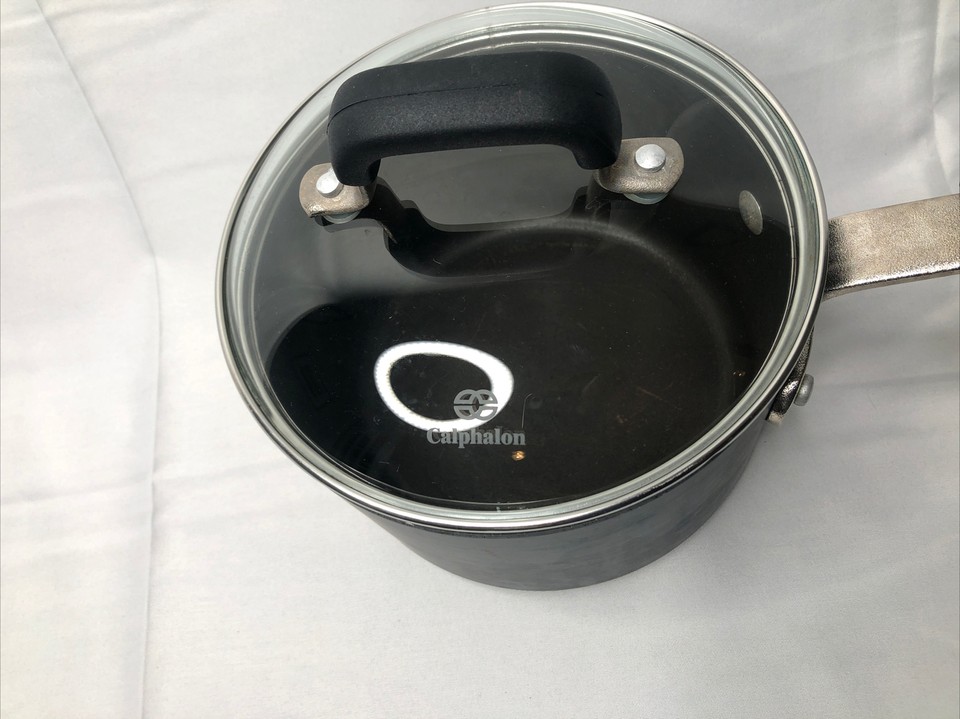 Calphalon 8702 2qt Sauce Pan Pot With Lid Calphalon. Full Rubber Grip ...