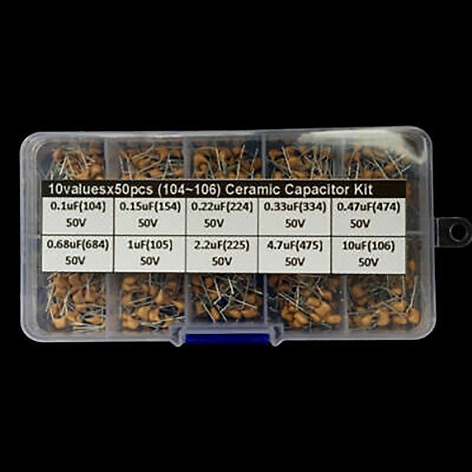 Supplies Capacitor Ceramic 0.1uF~10uF 104-106 50 Volts 500pcs ...