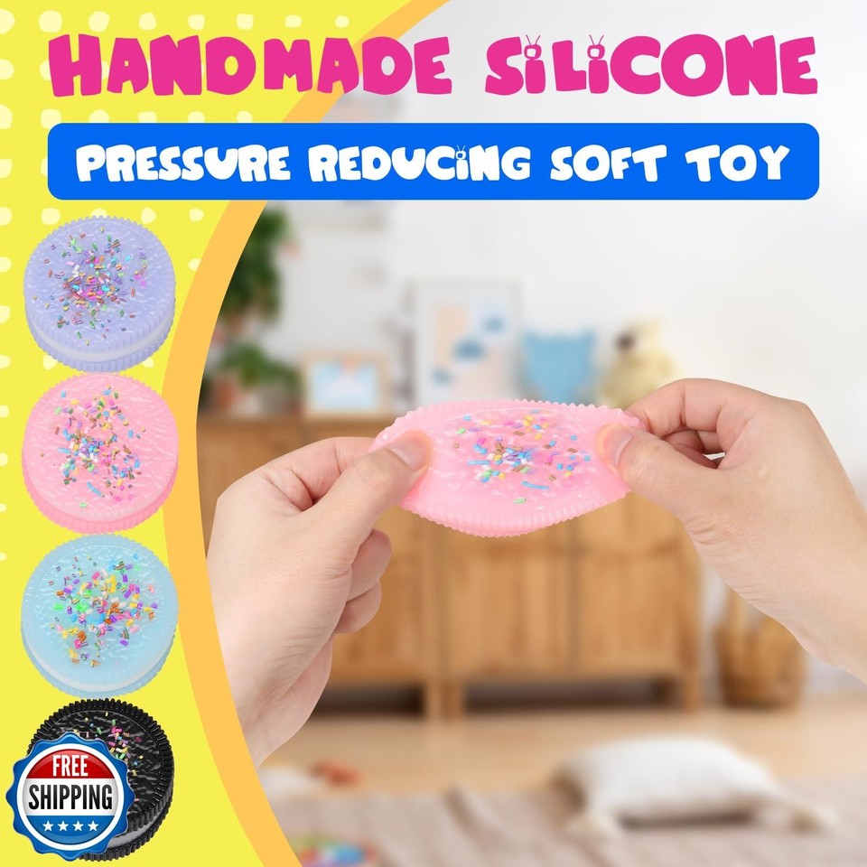 4pcs Handmade Soft Cookie Squishy Silicone Stress Relief Squishy | eBay UK
