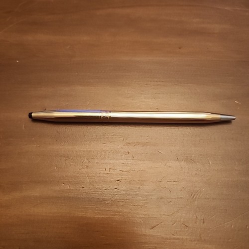 Vintage Cross 1/20 14k Gold Filled Twist Ink Pen w/Rose Pattern Band ...