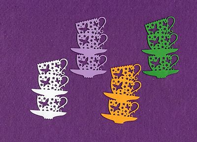 TEACUPS STACKED die cuts scrapbook cards | eBay