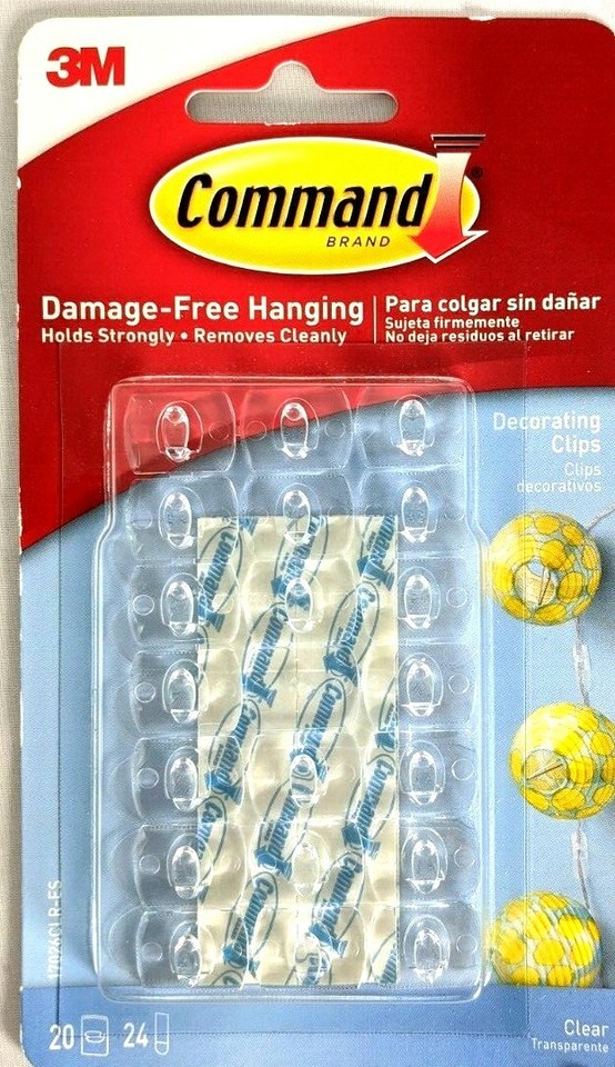 3M Command Damage Free Hanging Decorating Clips Clear 17026CLR-ES Home ...