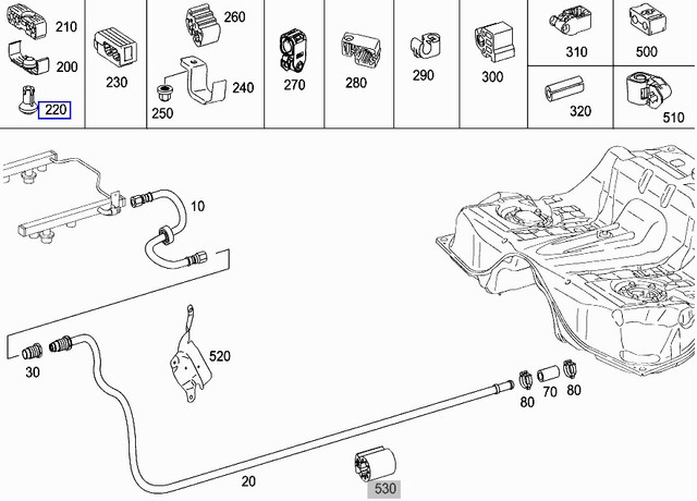 MERCEDES Fuel Brake Pipe Line Holder Clamp Nut Fixing A2019920030 for ...