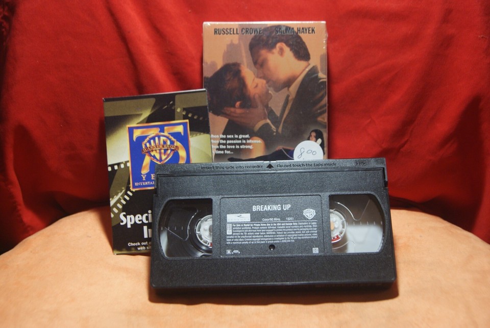 Breaking Up VHS 1998 Russell Crowe Salma Hayek Movie Video Rom-Com ...