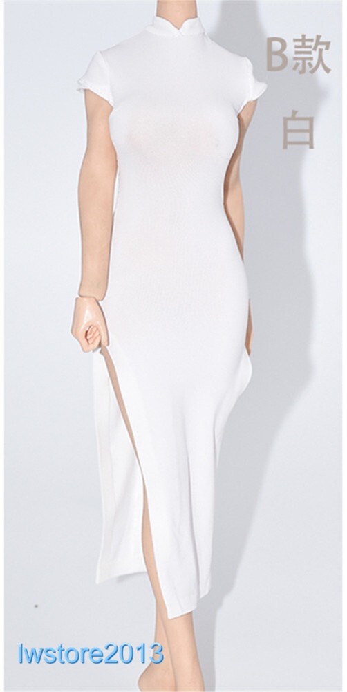 1:6 White Silk Cheongsam Dress Clothes For 12" Female PH TBLeague JO ...