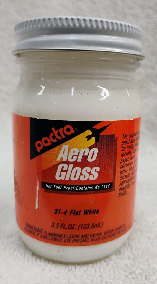 Aero Gloss Hot Fuel Proof Dope White Jar 3.5oz Nitro RC Cub Balsa ...