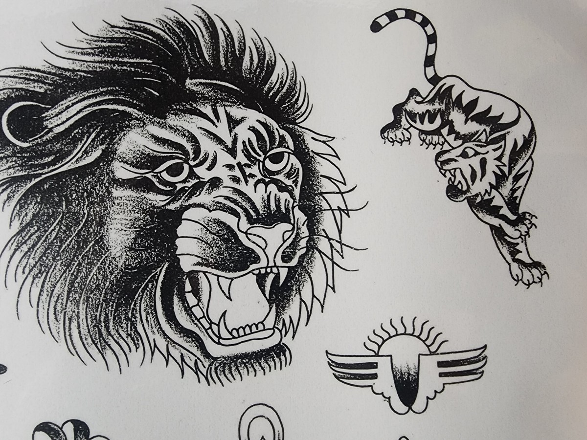 Huck Spaulding Tribal Lion Flash Tattoo Flash & Designes – Page 63