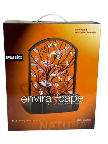 New Homedics enviraScape Relaxation Fountain Island Gardens Illuminated ...