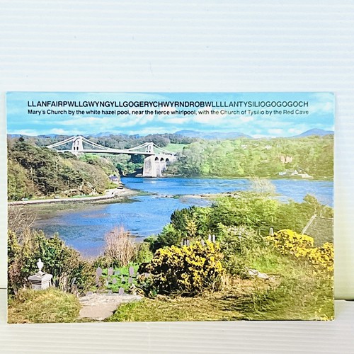 Vintage Wales Postcard Longest Welsh Word In The World Menai Strait | eBay