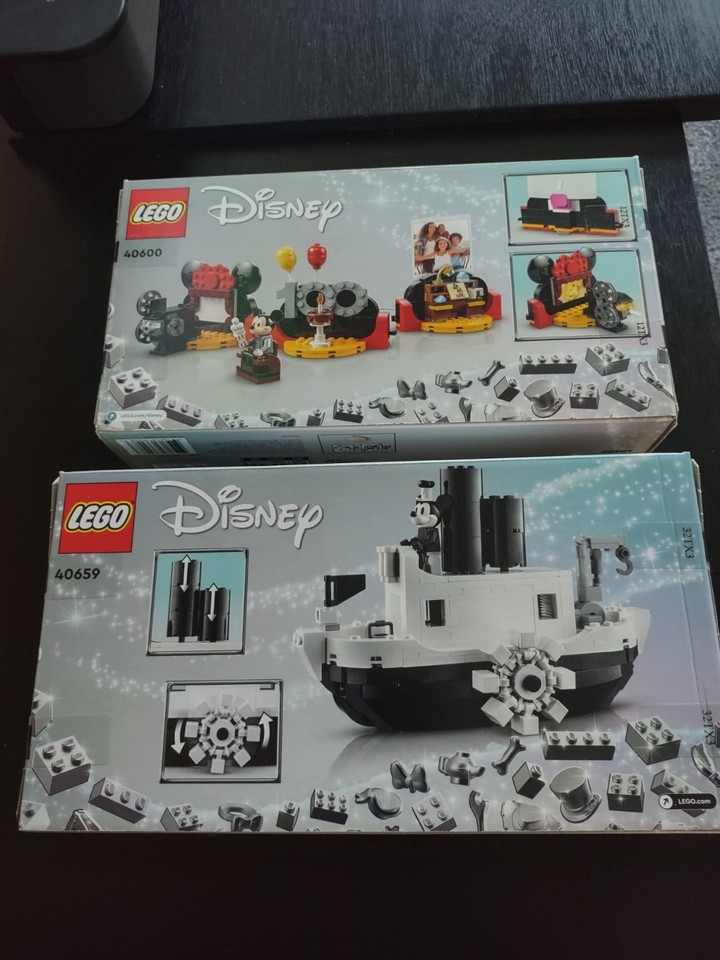 Lego Disney GWP 40600 & 40659 100 yr Celebration & Steamboat Willie ...