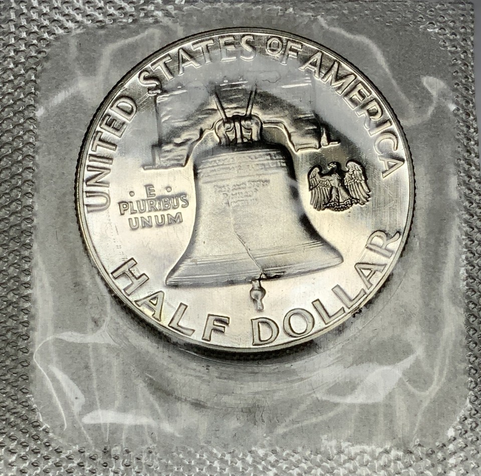 1960-P Proof Franklin Half Dollar Gem Proof Original Mint Cello 90% ...