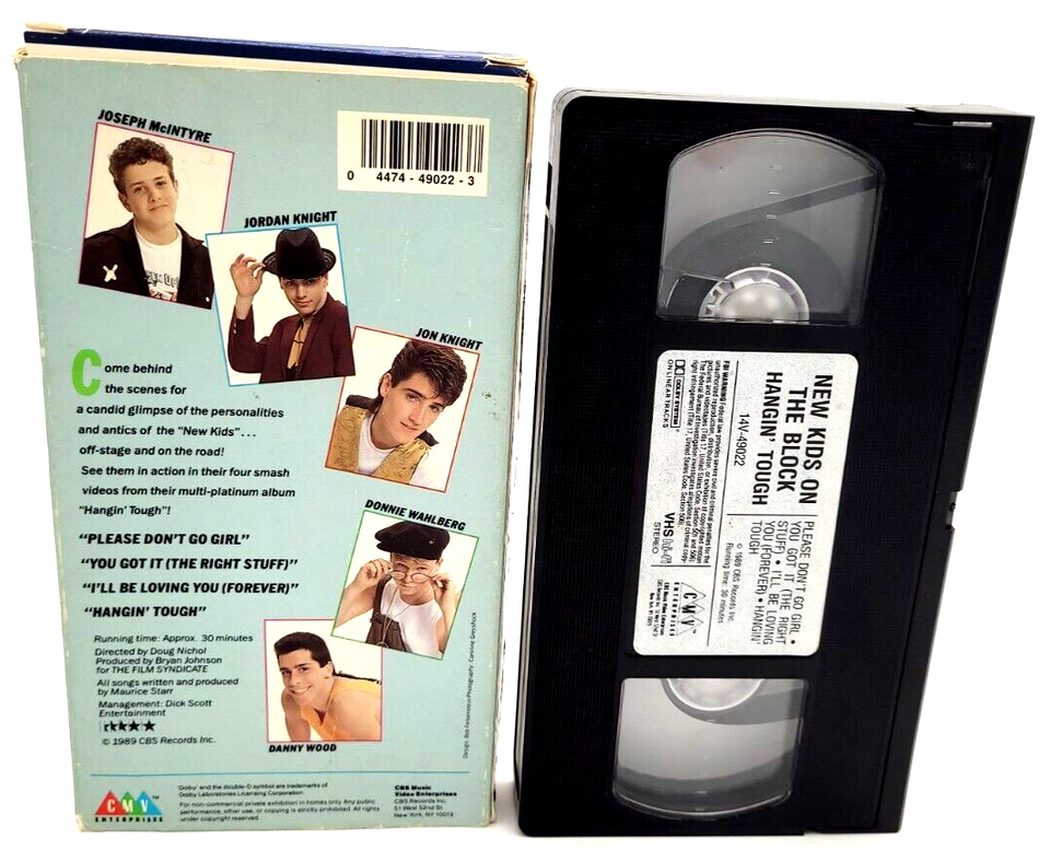 New Kids On The Block VHS Tape Hangin' Tough 1989 Documentary Pop Music ...