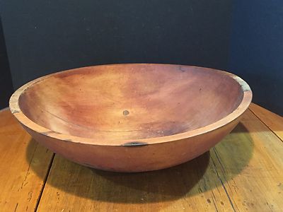 Large Antique Turned Wooden Dough or Chopping Bowl | eBay