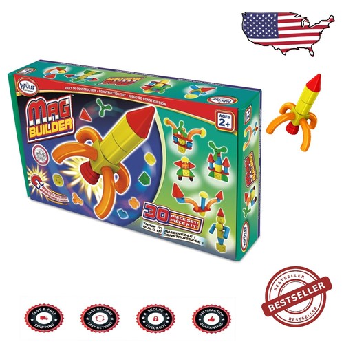 Oversized Magnetic Building Toy Set for Toddlers – 30 Color Shapes for ...