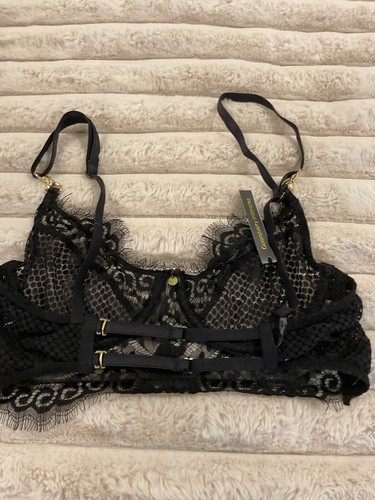 Gooseberry Intimates Bra Full On Glam Demi-black Bra Lace Size M New ...