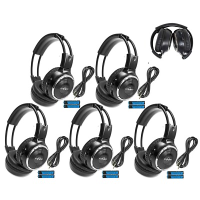 5 New Fold In Wireless IR Rear TV DVD Headphones Headset GMC Vehicles ...