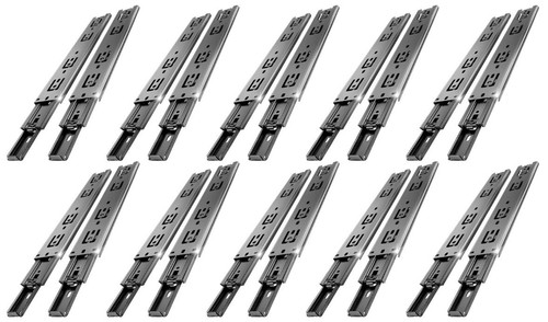 10 Pair Full Extension Drawer Slides Rails 22" 100 LB Load Capacity ...