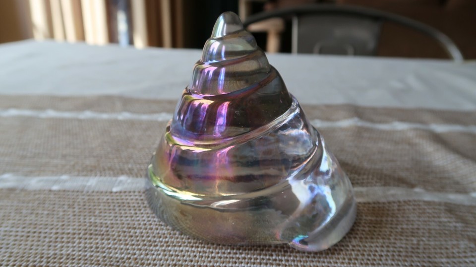 Vintage Iridescent Snail Shell Paperweight Large Heavy 4" | eBay