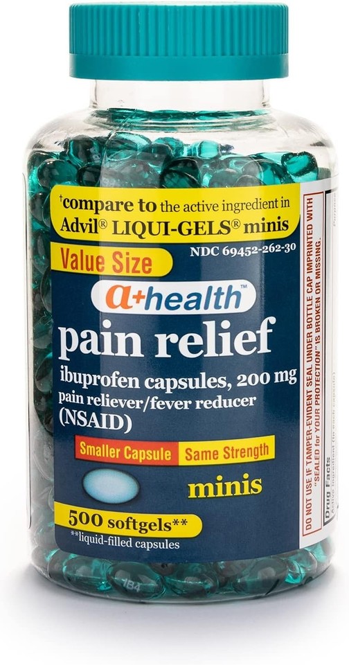Mini Ibuprofen Softgels, 500 Count, Pain & Fever Relief | eBay