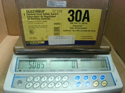 Square D DU221RBUP Non-Fusible Disconnect 30A 240V-Factory Sealed ...