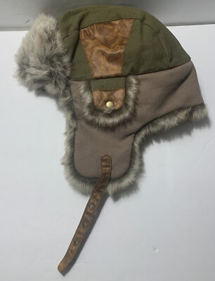 Siggi Mens Russian Trapper Hat Black One Side Adjustable Front Strap | eBay