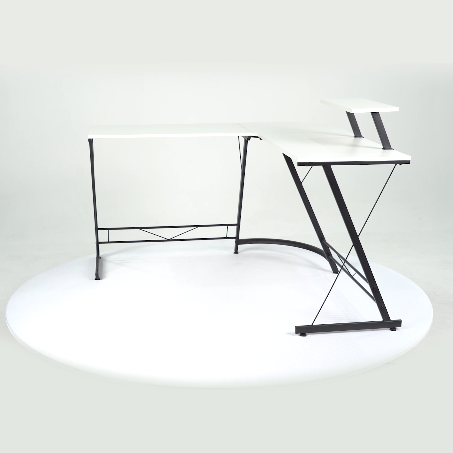 50"L-Shaped Computer Corner Desk Office Workstation Laptop Table w ...