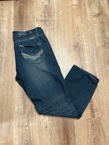 Basic Code Mens Straight Jeans Blue 5 Pocket Dark Premium Denim 40X32 ...