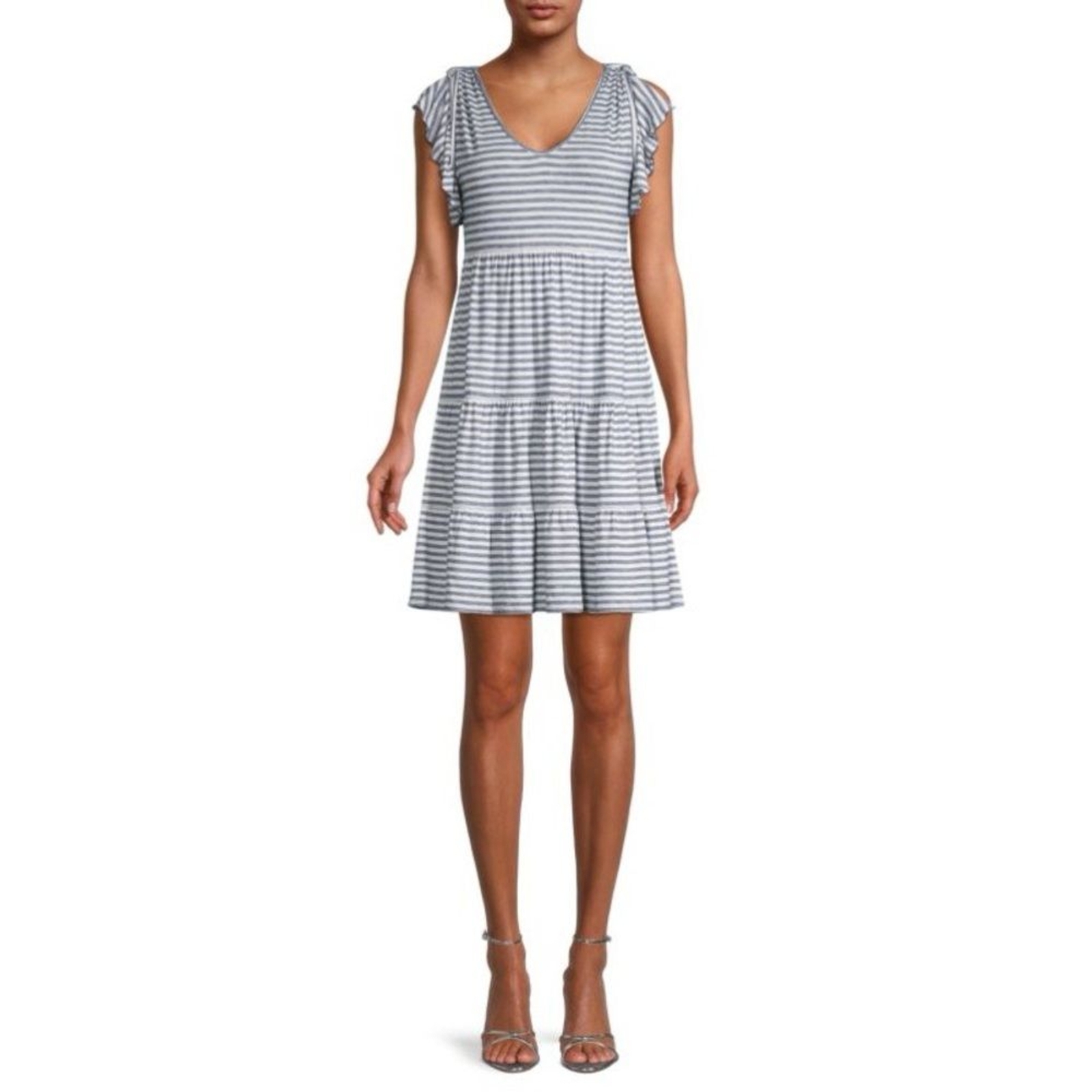 MAX STUDIO ($128) Striped Tiered Dress XS - Gem