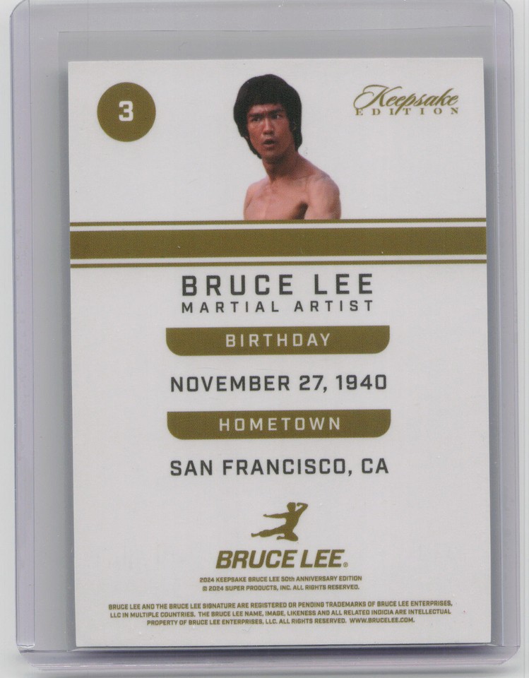 2023 Bruce Lee Keepsake Edition #3 Bruce Lee Crystal | eBay
