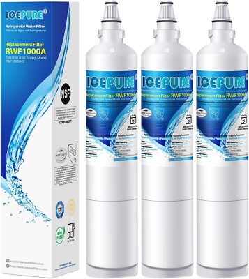 ICEPURE RWF0500A Refrigerator Water Filter - 3 Pack | eBay