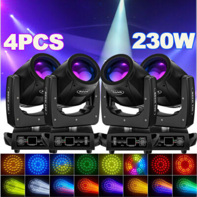 230W 7R Beam Moving Head Light DMX RGBW Prism Gobo Stage Effect Wash ...