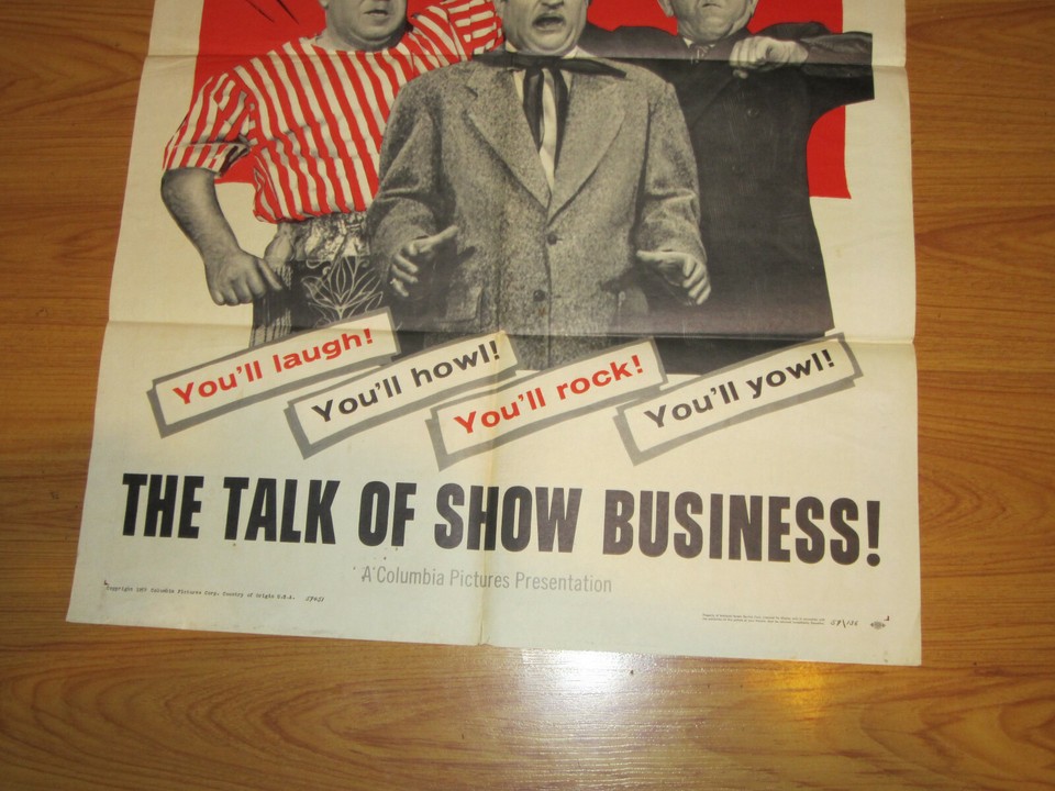 THREE 3 STOOGES FUN O RAMA ORIG MOVIE POSTER 1959 Original 1sh Movie ...