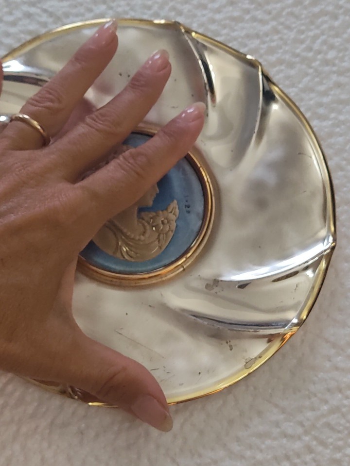 Decorated Metal Plate Gold And Silver Covered, MARTIN Gold Silver ...