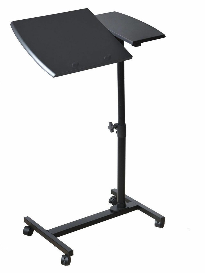 Portable Mobile Rolling Laptop Cart Table Computer Stand Adjustable ...