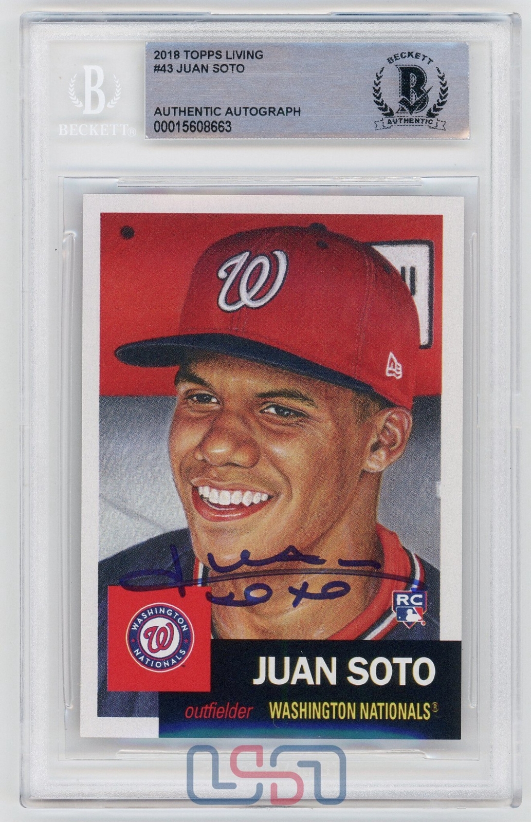 Juan Soto Nationals Signed Autographed 2018 Topps Living #43 BAS | eBay