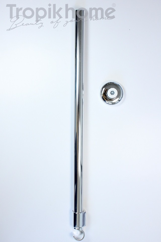 Ceiling Mount Bracket for Shower Curtain Rod/Rail Chrome Black White ...