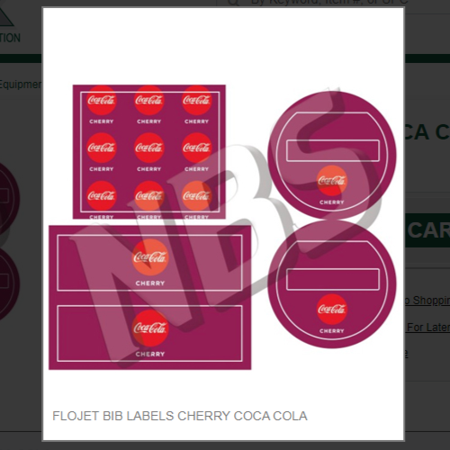 FLOJET BIB LABELS CHERRY COCA COLA # CP021045 | eBay