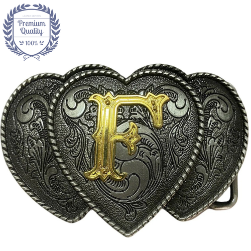 LETTER F Belt Buckle Metal Zinc Alloy Vintage Retro Men Cowboy Western ...