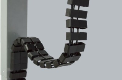 Approx 51" Long Slim BLACK Plastic Vertical Wire / Cable Manager Snake ...